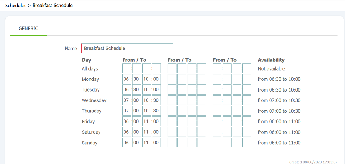 CMS - Schedules